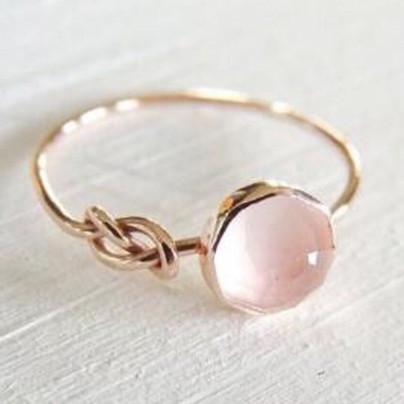 Jewelry | Natural Gemstone Pink Moonstone Ring | Poshmark